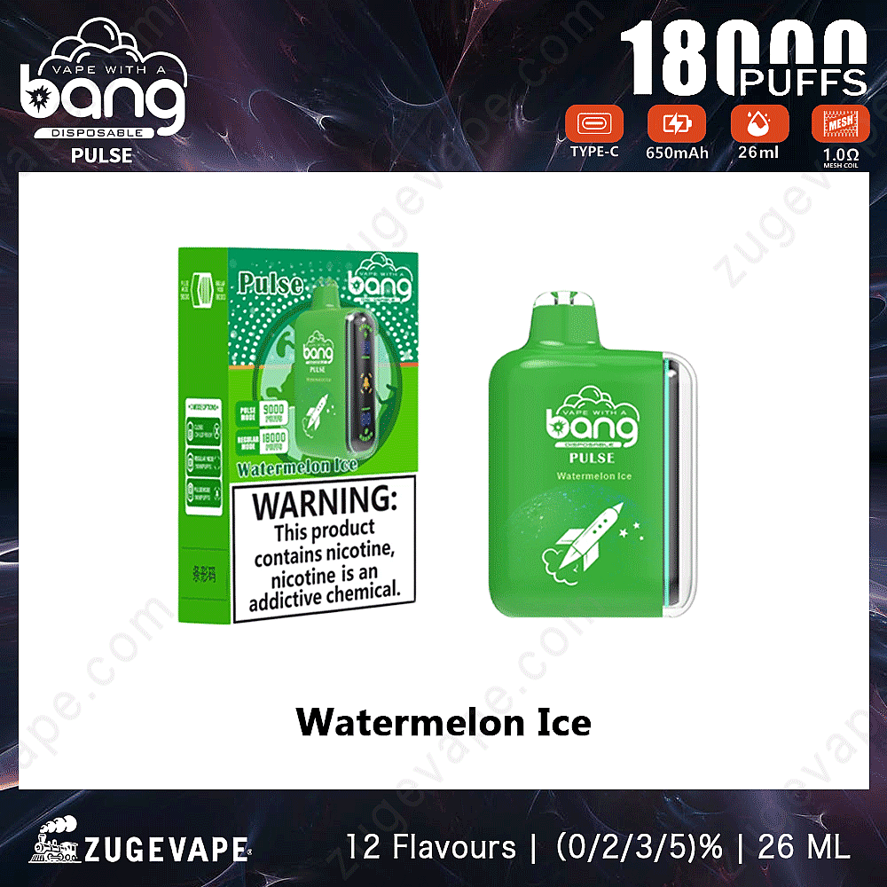 Limited Time Offer! Bang Pulse 18000 Puffs 18K Disposable Vape - ZugeVape