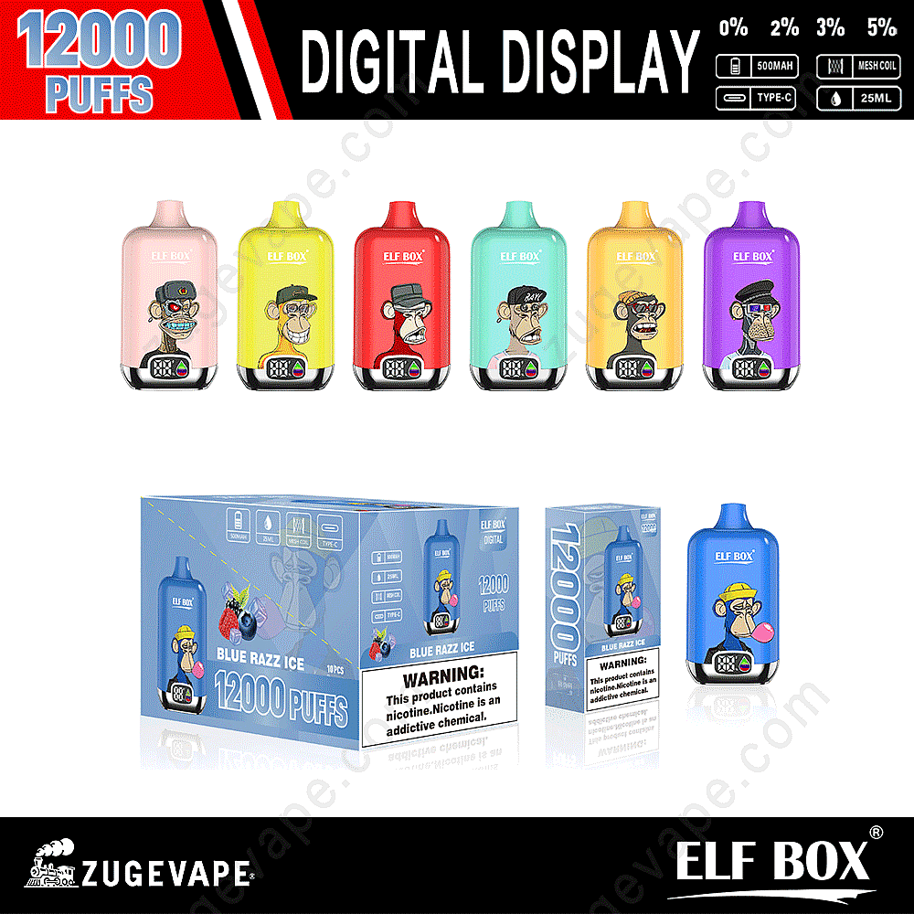 ELF BOX Digital 12000 Puffs 12K Disposable Vape Wholesale Supplier - ZugeVape