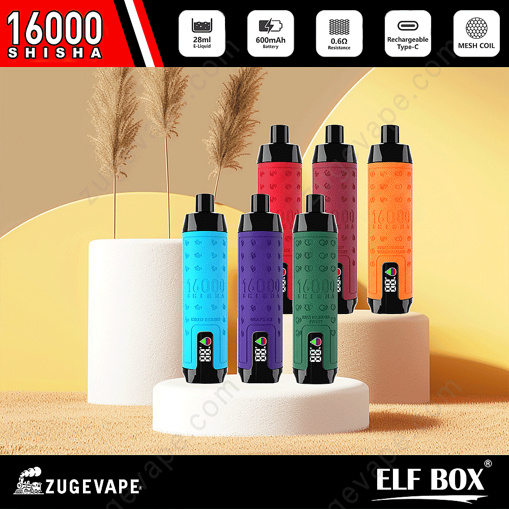 ELF Box Shisha 16000 Puffs 16K Vape jetable - ZugeVape
