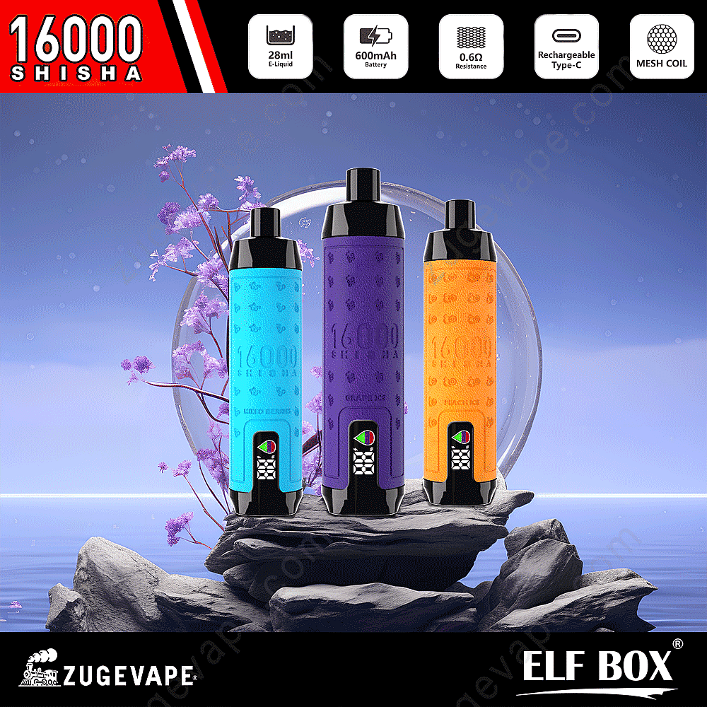 ELF Box Shisha 16000 Puffs 16K Disposable Vape - ZugeVape