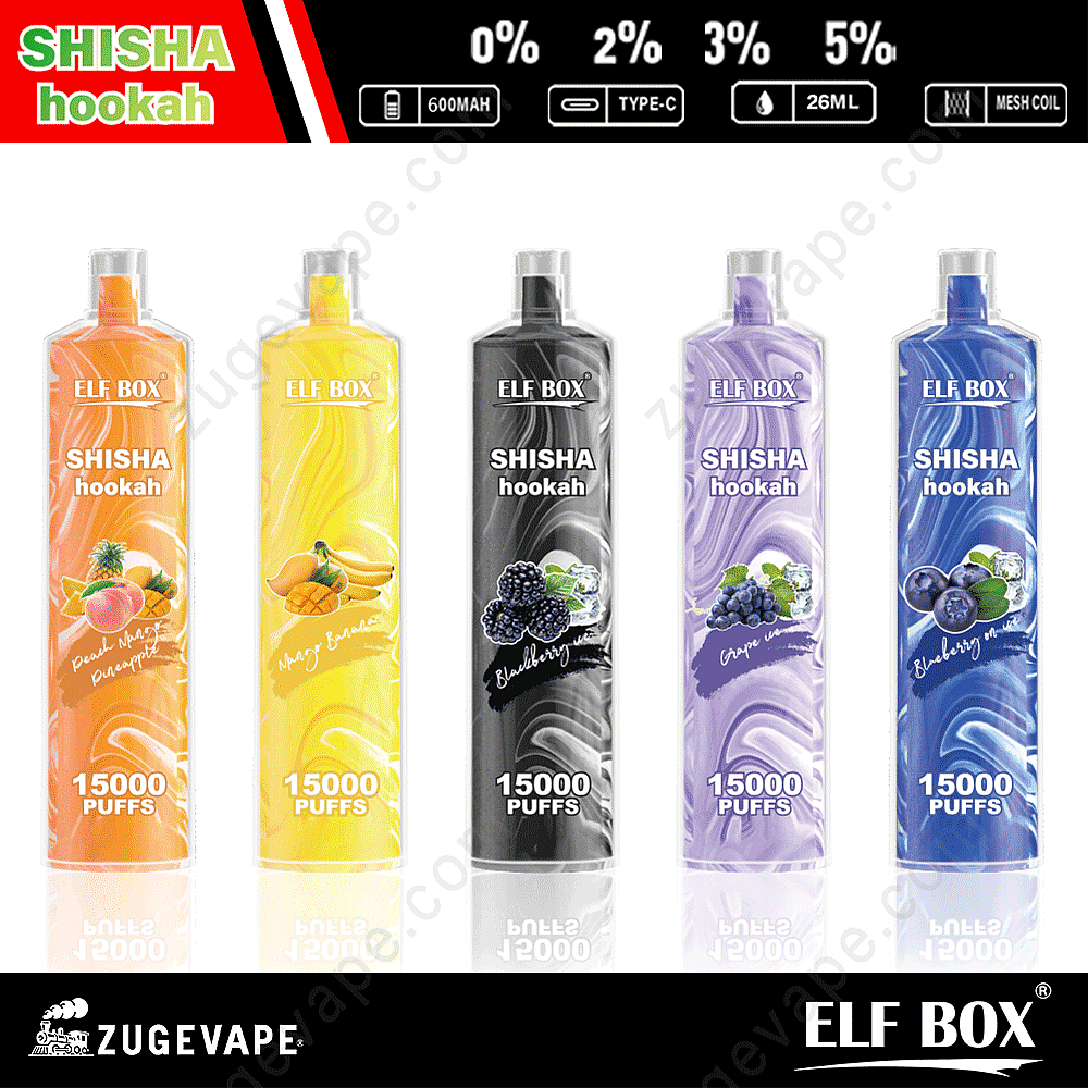 ELF Box Shisha Hookah Ls15000 Puffs DTL 15K Disposable Vape - ZugeVape