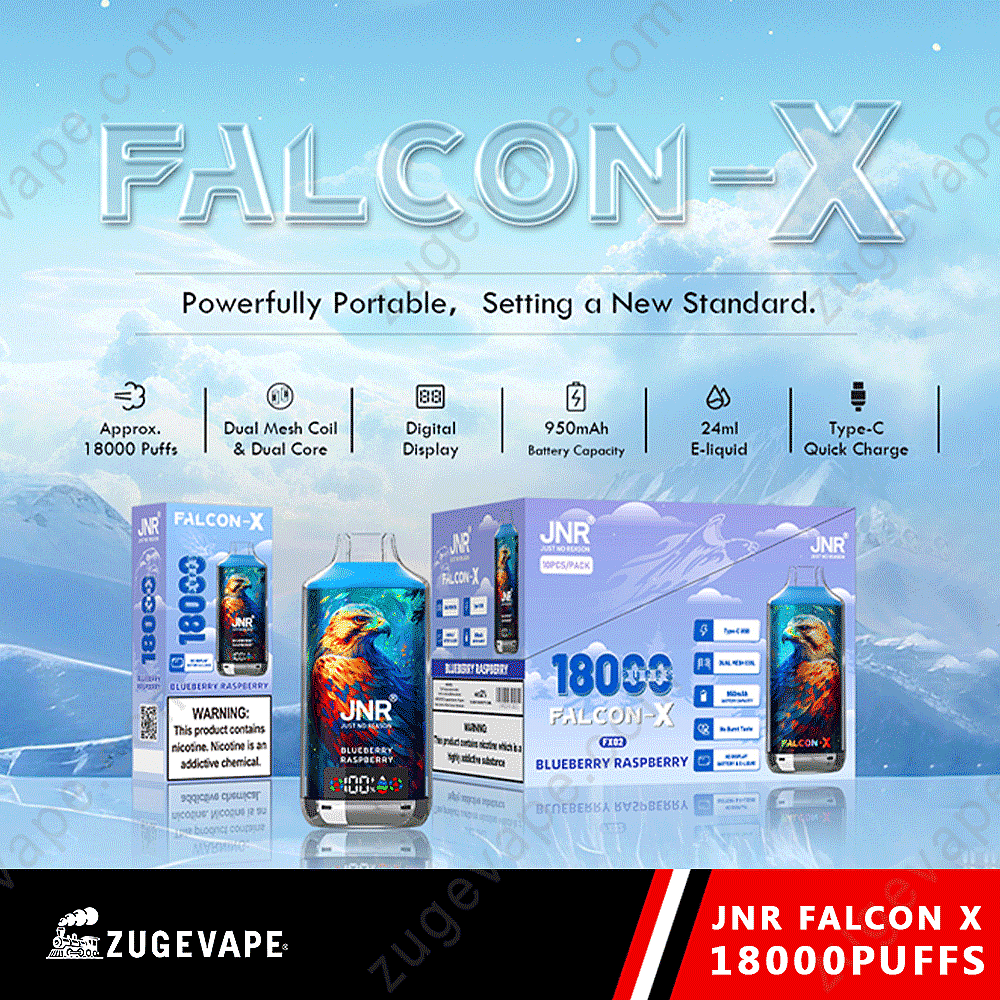 JNR Falcon-X 18000 Puffs Véritable Vape Jetable 18K - Disponible Individuellement Et En Gros ...