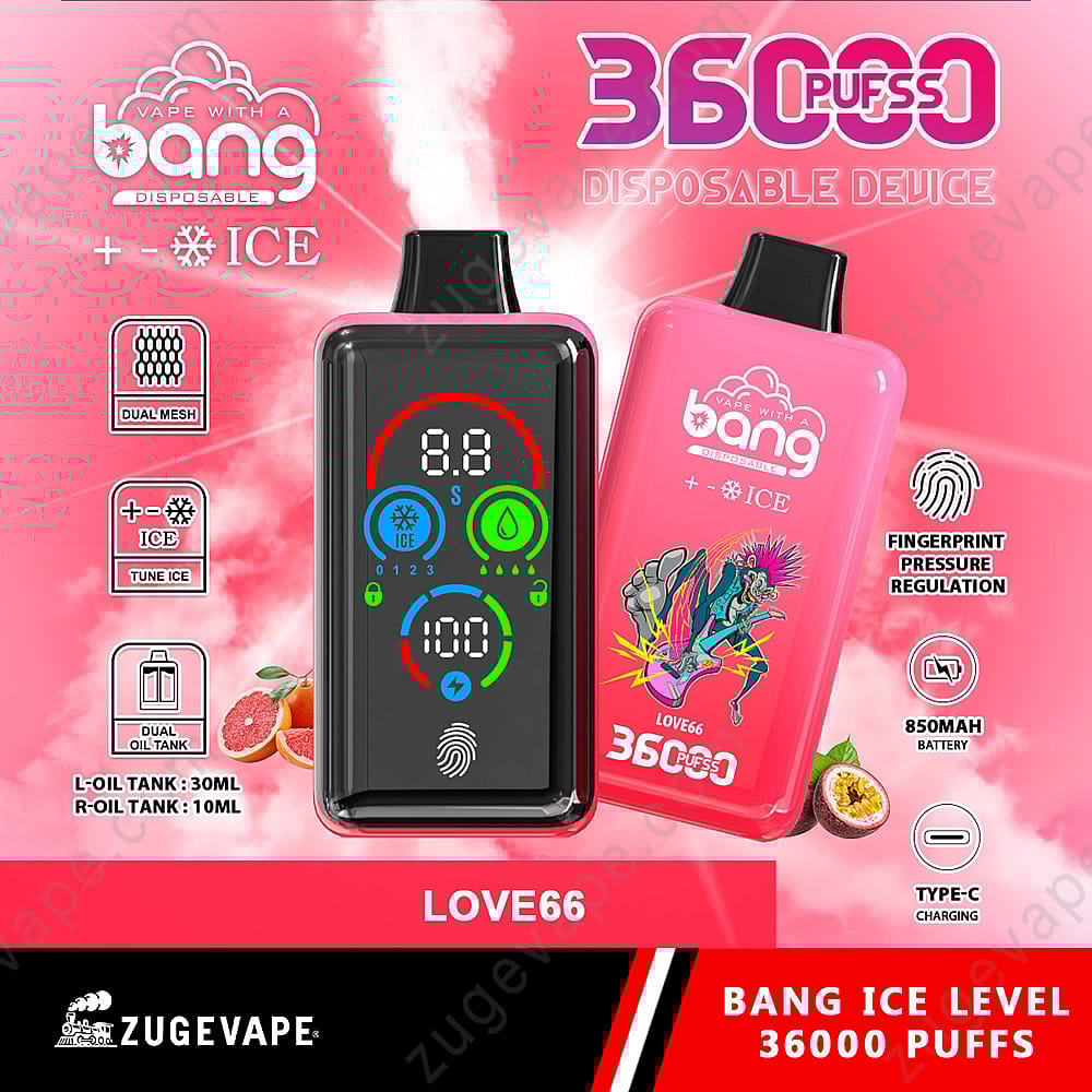 Bang Ice Level 36000 Puffs 36k Adjustable Cooling Intensity For ...