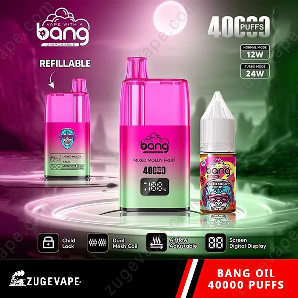 Bang 40000 Puffs Digitaal Display Scherm 40k Navulbare Olie Vape - ZugeVape