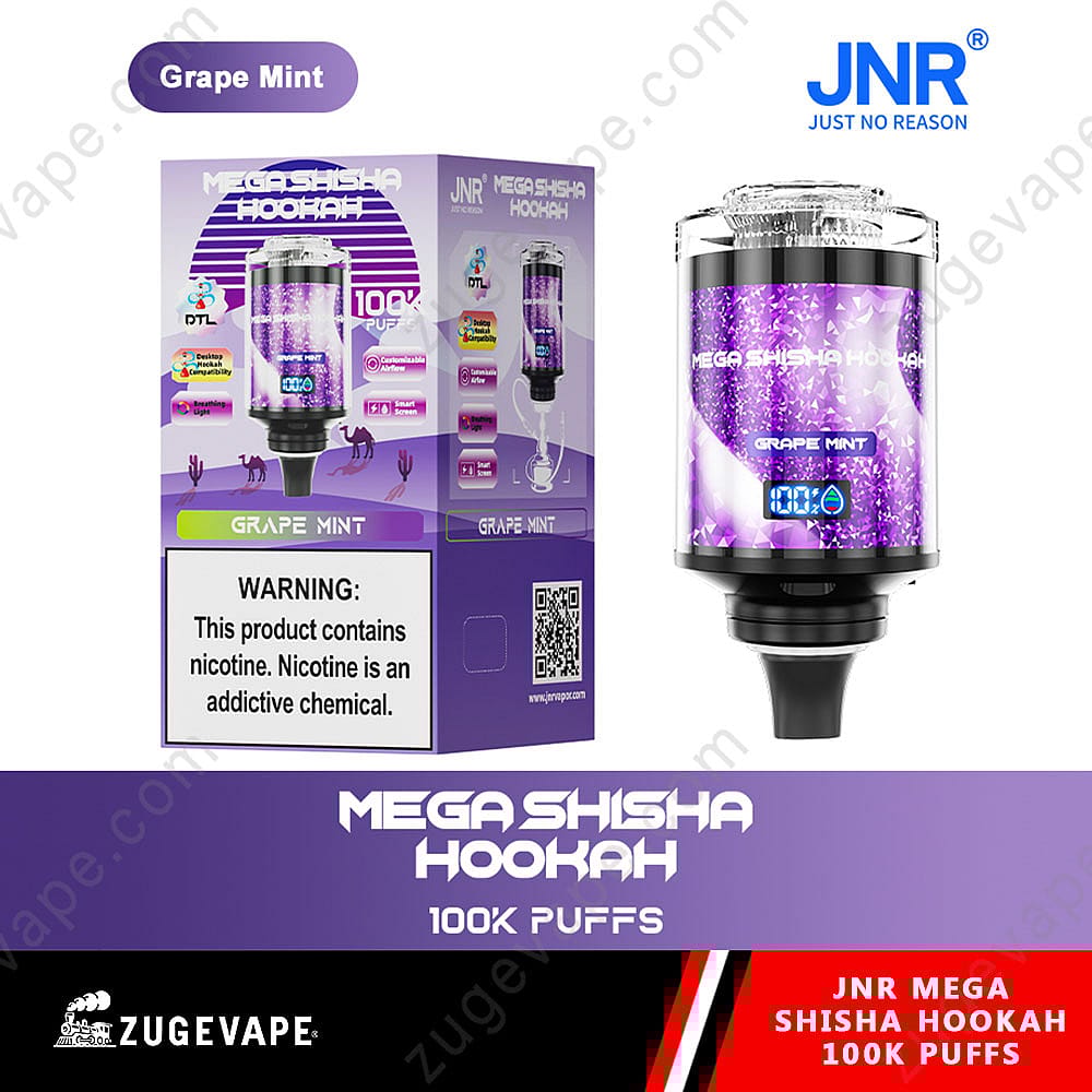 JNR Mega Shisha Hookah 100K Puffs Disposable Vape - ZugeVape
