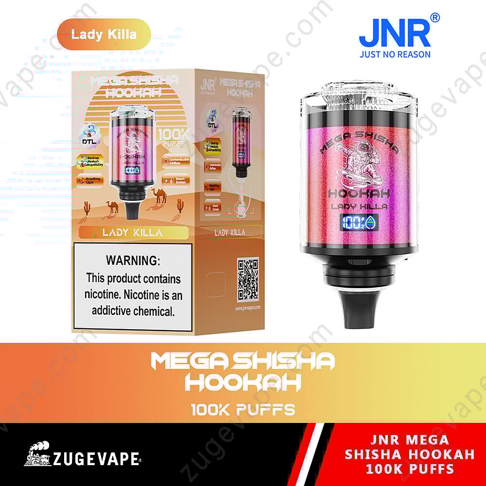 JNR Mega Shisha Hookah 100K Puffs Disposable Vape - ZugeVape