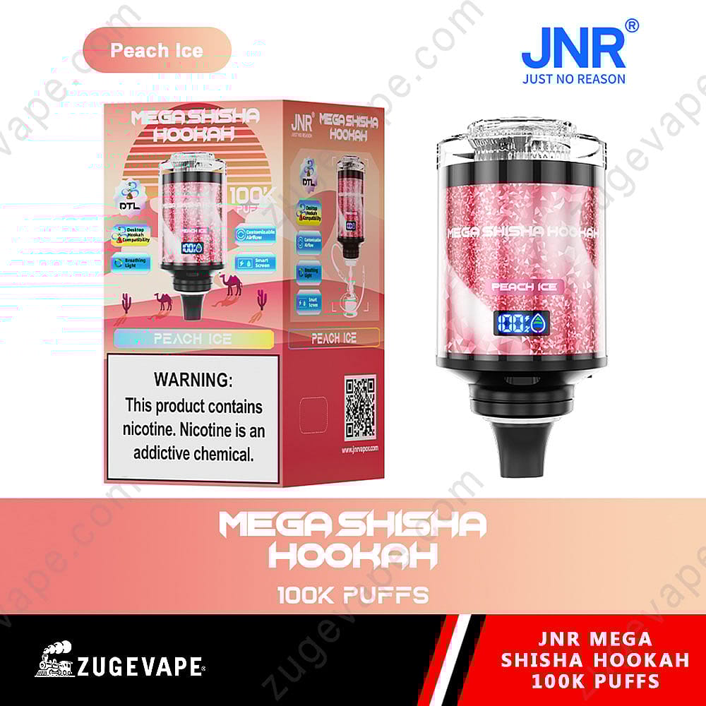 JNR Mega Shisha Hookah 100K Puffs Disposable Vape - ZugeVape