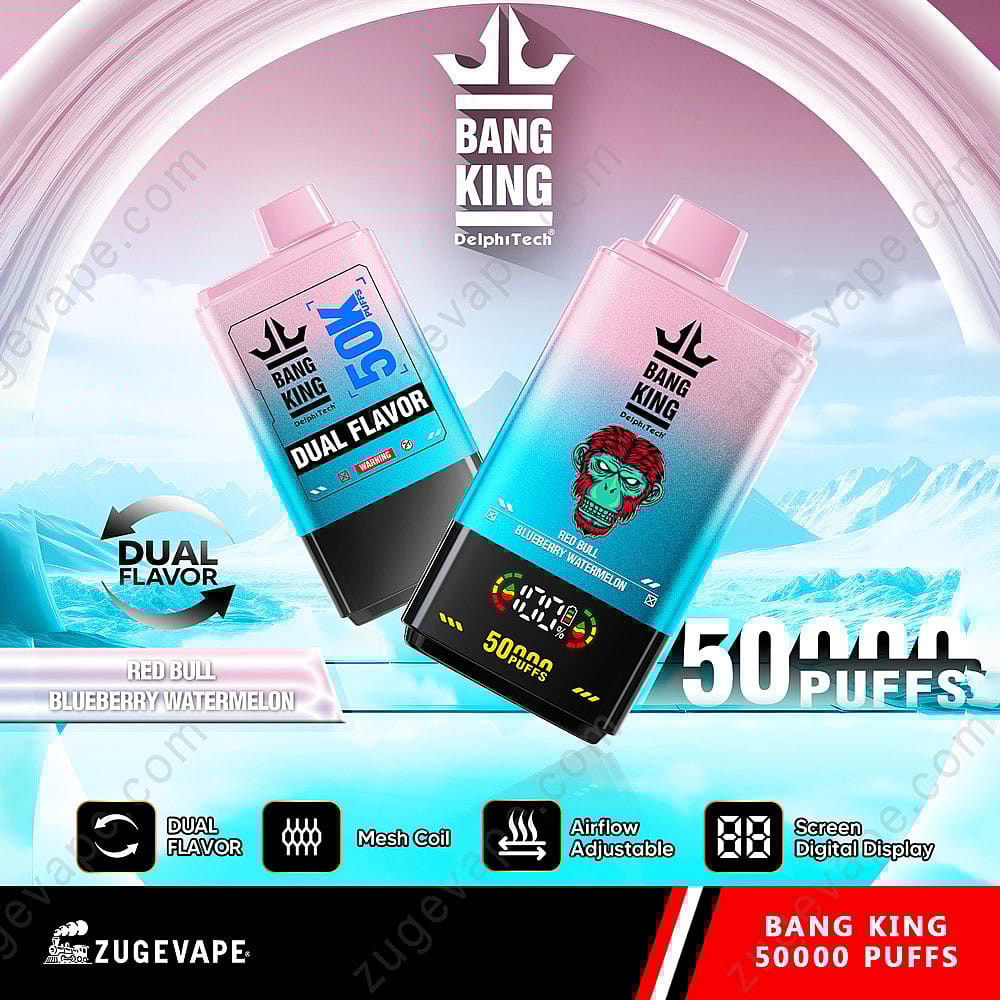Bang King - Vape desechable de 50 000 bocanadas y 50 000 sabores - ZugeVape