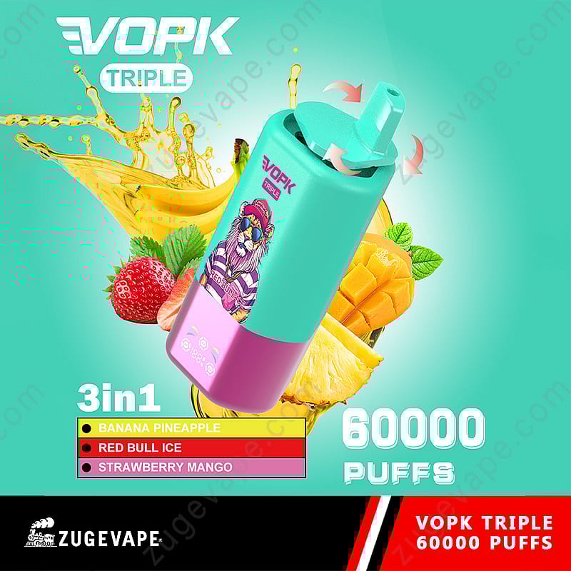 Vopk Triple 60000 Puffs 60k 3 In 1 Triple Flavors Disposable Vape ...