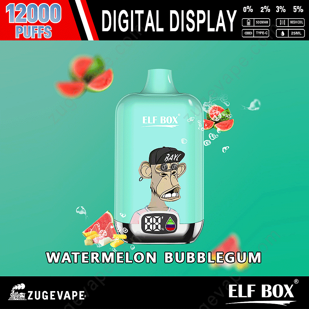 Elf Box Digital 12000 Puffs 12K使い捨て蒸気卸売サプライヤー-ZugeVape