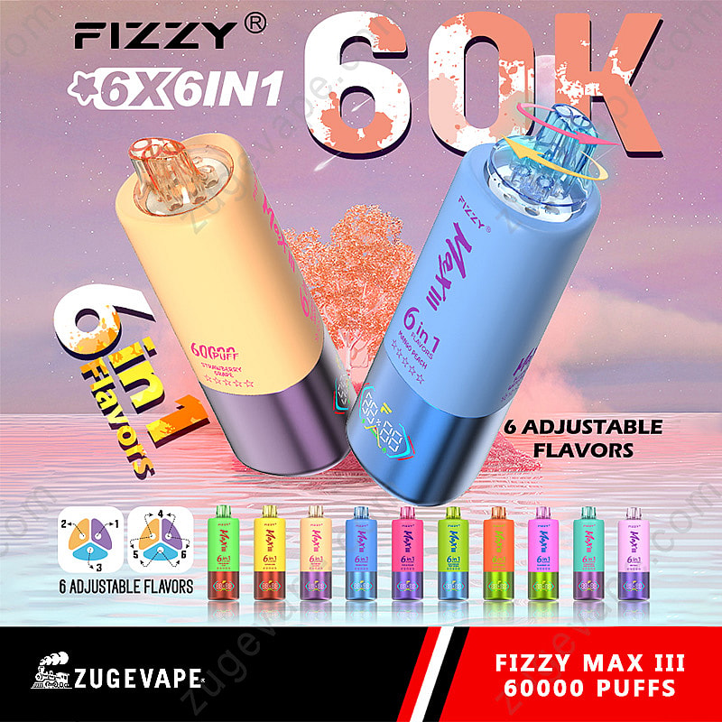 Fizzy MaxIII 60000 Puffs 60k 6-i-1 Smaker Engångsvape - ZugeVape