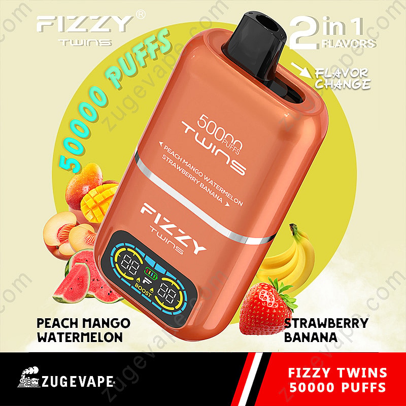 Fizzy Twins 50000 Puffs 50k Double Flavor Disposable Vape EU Warehouse ...