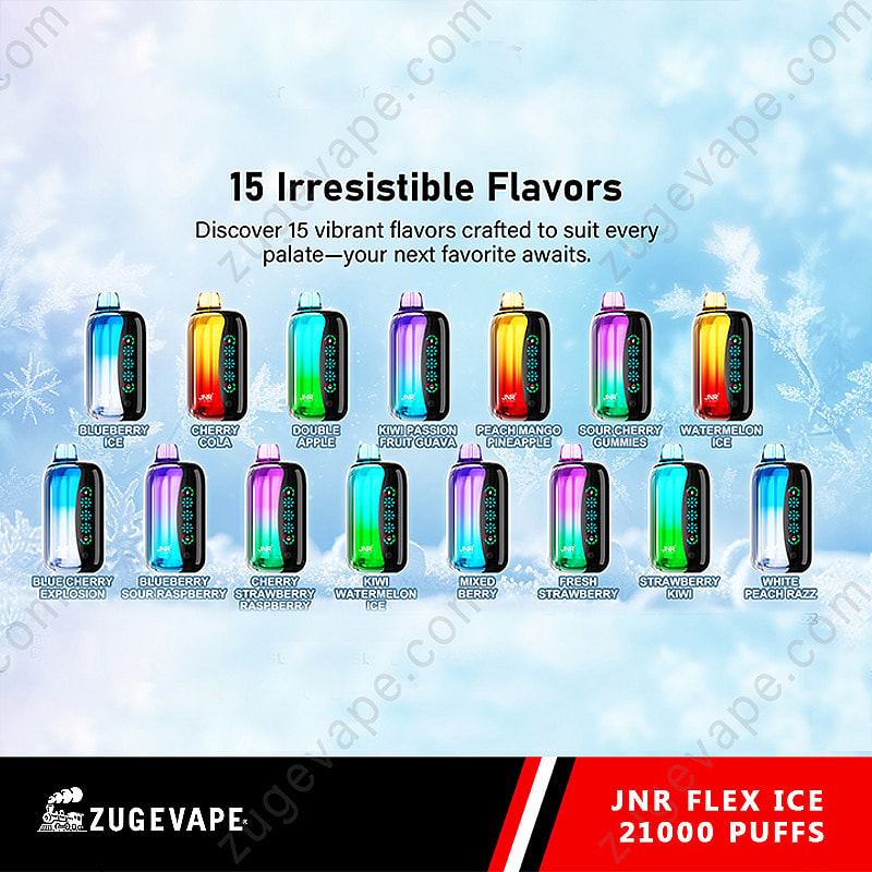 JNR Flex Ice 21000 Puffs 21k Touch Screen Disposable Vape - ZugeVape