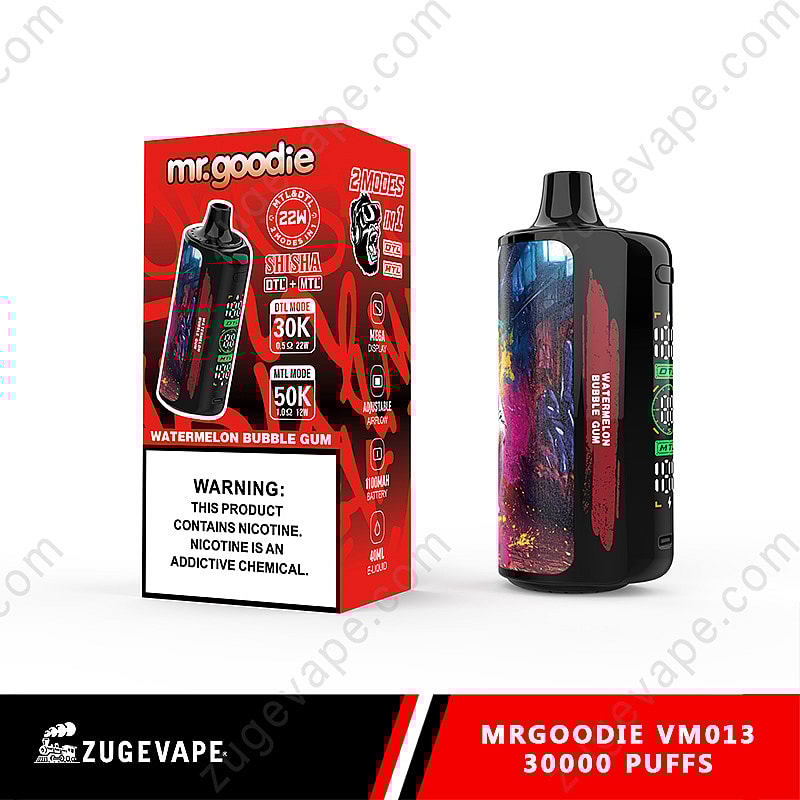 Mr.Goodie Shisha 50000 Züge 50k DTL/MTL Digitalanzeige Einweg-Vape ...