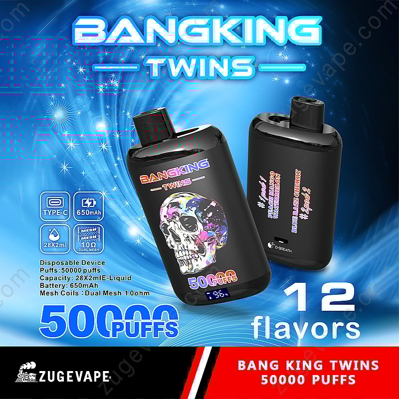 Bang King Twins 50000 Puffs 50k Dubbel Smak Engångs Vape - ZugeVape