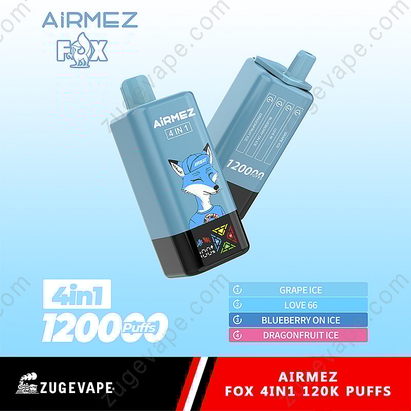Airmez Fox 120000 Puffs 4 in 1 Geschmack 120k Einweg -Vape - Zugevape