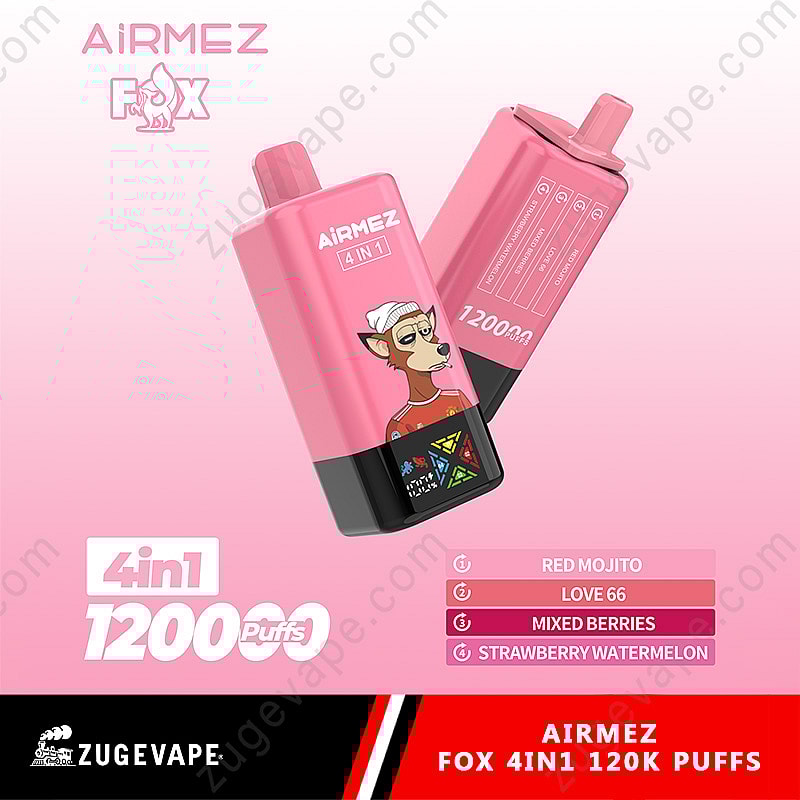Airmez Fox 120000 Puffs 4 in 1 Geschmack 120k Einweg -Vape - Zugevape