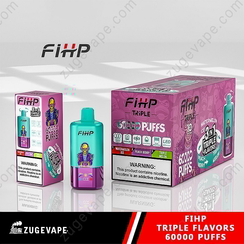 FIHP triple 60000 bocanadas 60K 3 en 1 triple sabores vape desechable ...