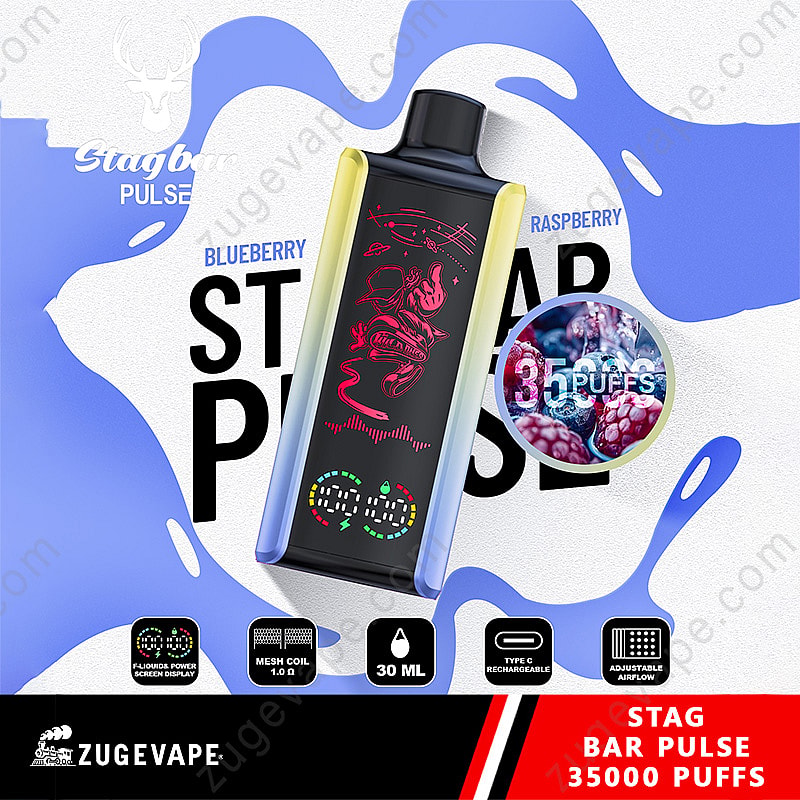 Stag Bar Pulse 35000 Puffs 35k LED Display Disposable Vape (EU ...