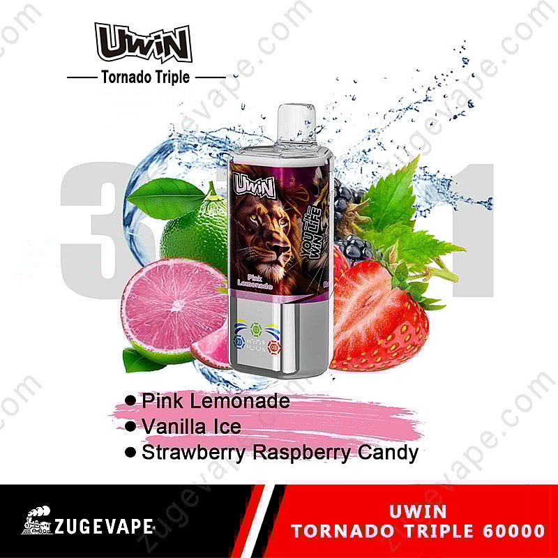 Uwin Tornado Triple 60000 Puffs 60k 3 In 1 Triple Flavors Disposable ...