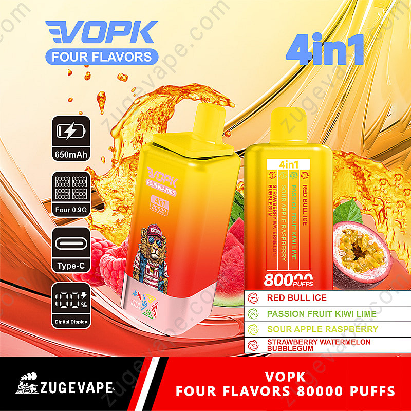Vopk vier smaken 80000 puffs 4 in 1 smaken 80k wegwerp vape - zuGEVAPE