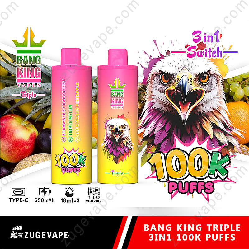 Bang King Triple 100K Puffs 3 in 1 vape met drievoudige smaken - ZugeVape