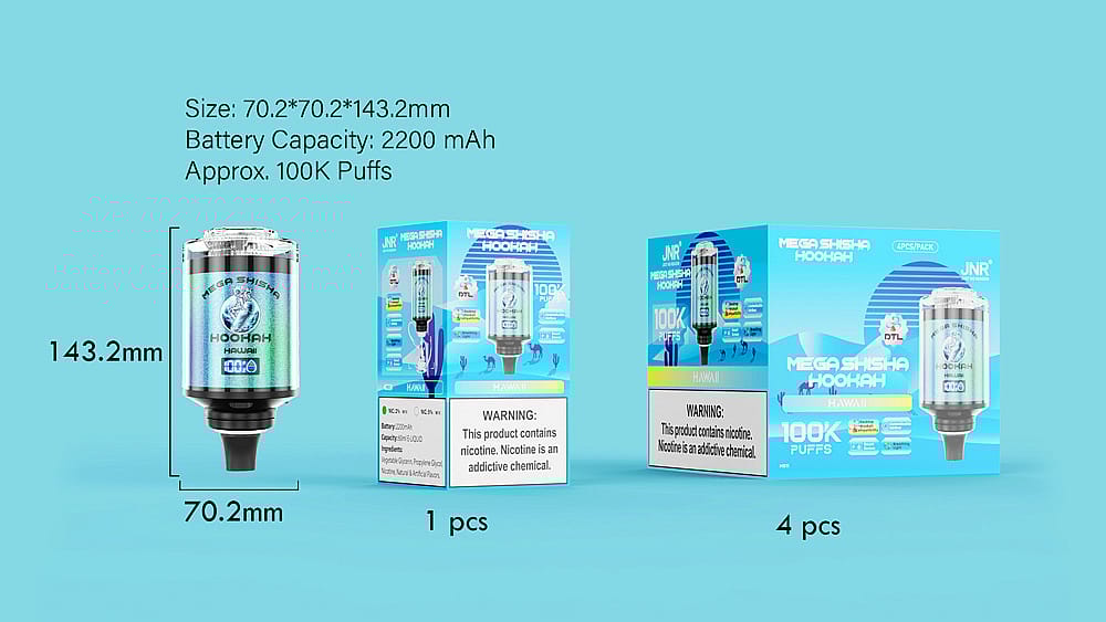 JNR Mega Shisha Hookah 100.000 Züge Einweg-Vape - ZugeVape