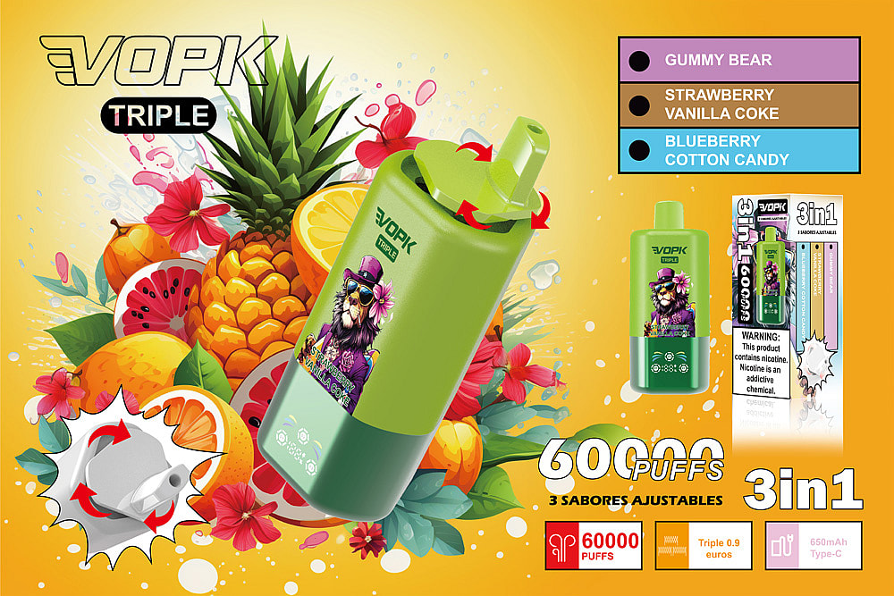 Vopk Triple 60000 Puffs 60k 3 en 1, triple sabor, vaporizador ...