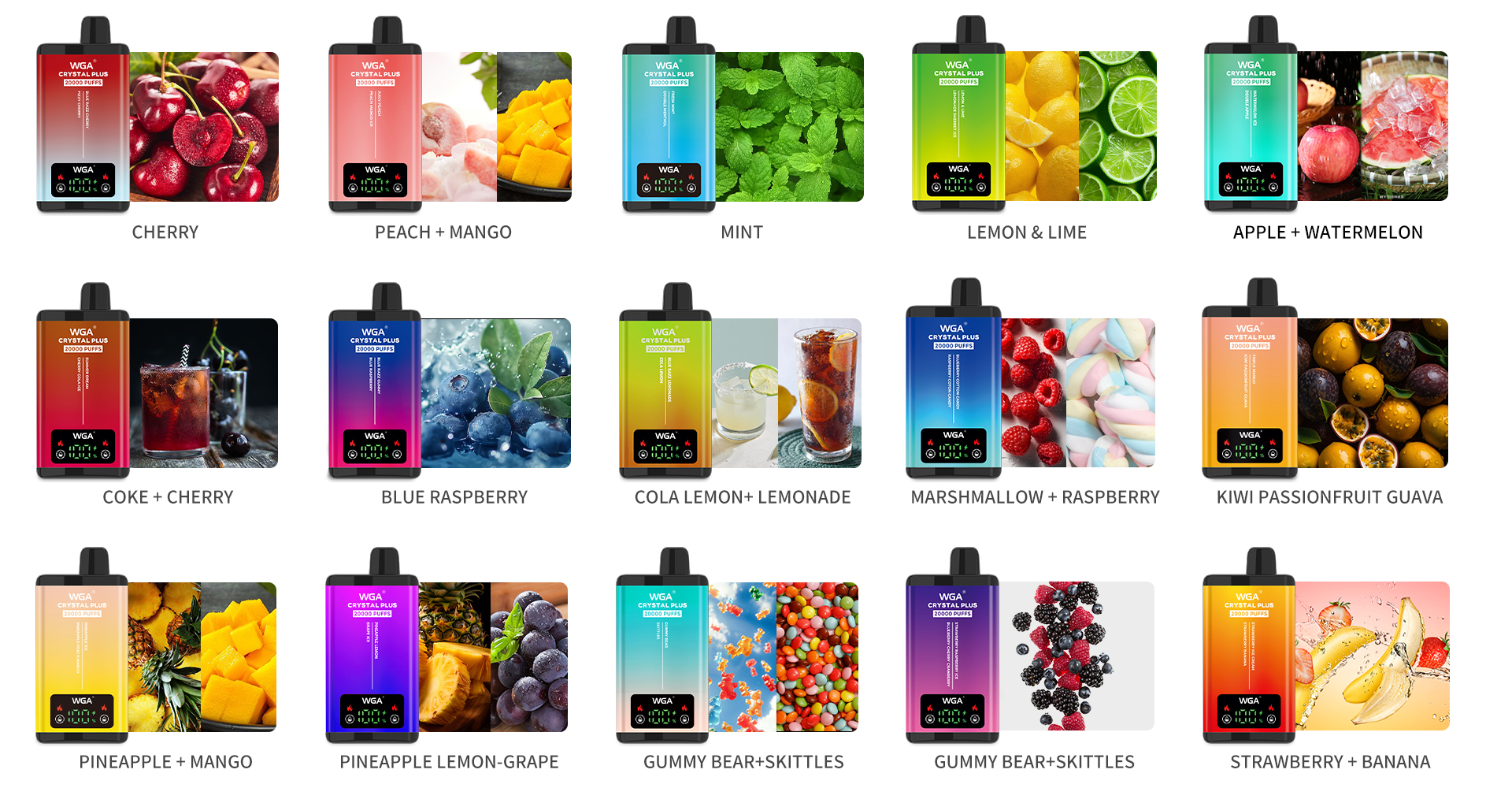 WGA Crystal Plus 20000 Züge Dual Flavor 20K Einweg-Vape - ZugeVape