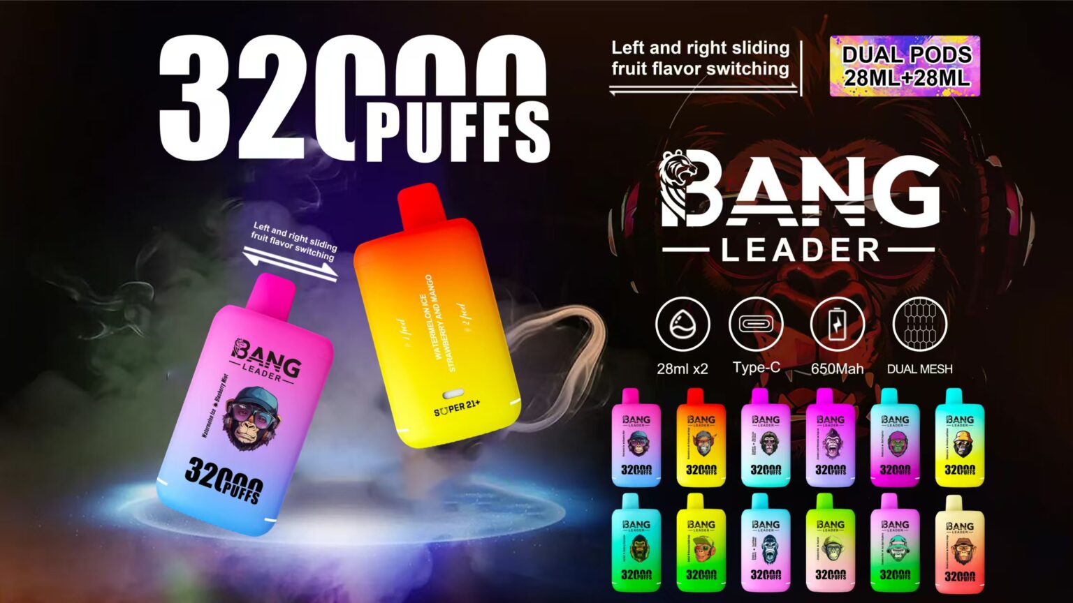 Bang Leader (Kingdoms Rex) 32000 bocanadas Vape de doble sabor - ZugeVape