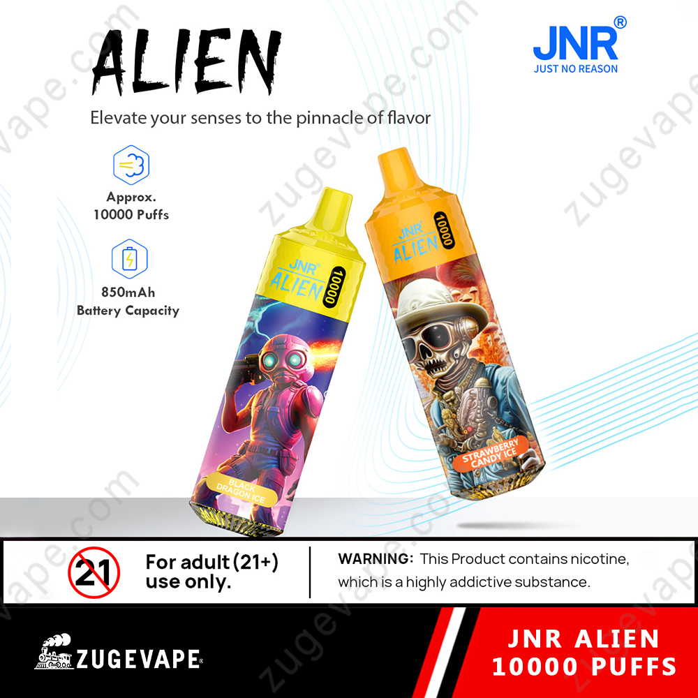 JNR Alien 10000 Puffs Tornado 10k Vape jetable - ZugeVape