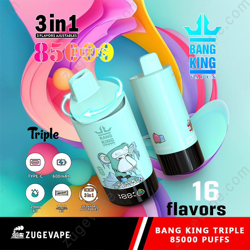 Bang King Triple 85000 Puffs 85k 3 In 1 Triple Flavors Disposable Vape ...