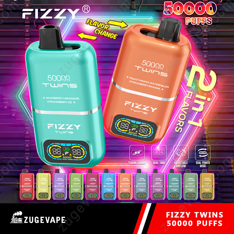 Fizzy Twins 50000 Puffs 50k Double Flavor Disposable Vape EU Warehouse ...
